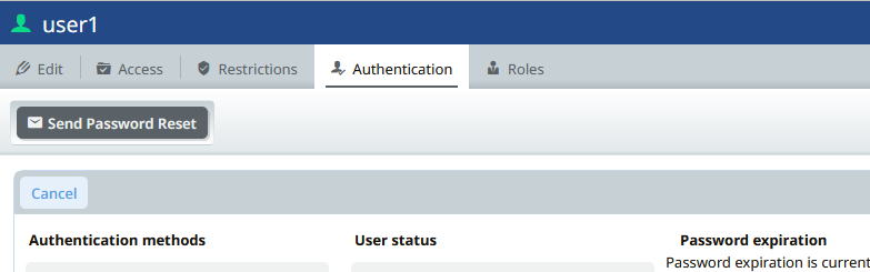 How to issue a password reset for a user account.